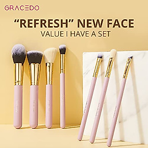 Makeup Brushes Set 7Pcs Professional Super Soft Cosmetic Brushes Portable Pink Makeup Brush Set for Foundation Blush Blending And Eyeshadow Makeup Tools