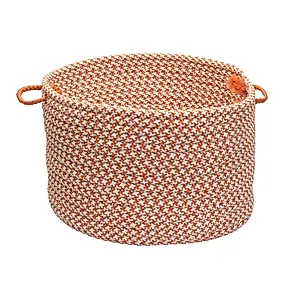 Colonial Mills Outdoor Houndstooth Tweed Utility Basket, 14 by 10-Inch, Orange