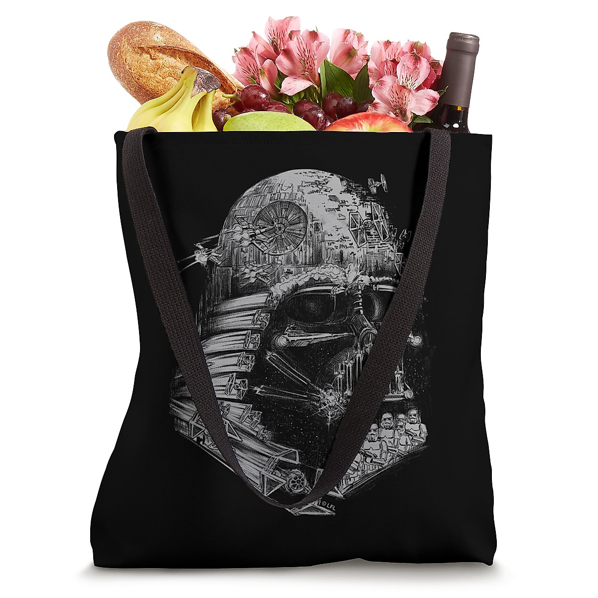 Star Wars Darth Vader Death Star Mashup Tote Bag