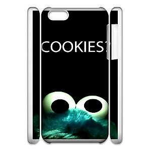 Durable Rubber Cases iphone5c 3D Cell Phone Case White Cookies Cookie Monster Necnh Protection Cover