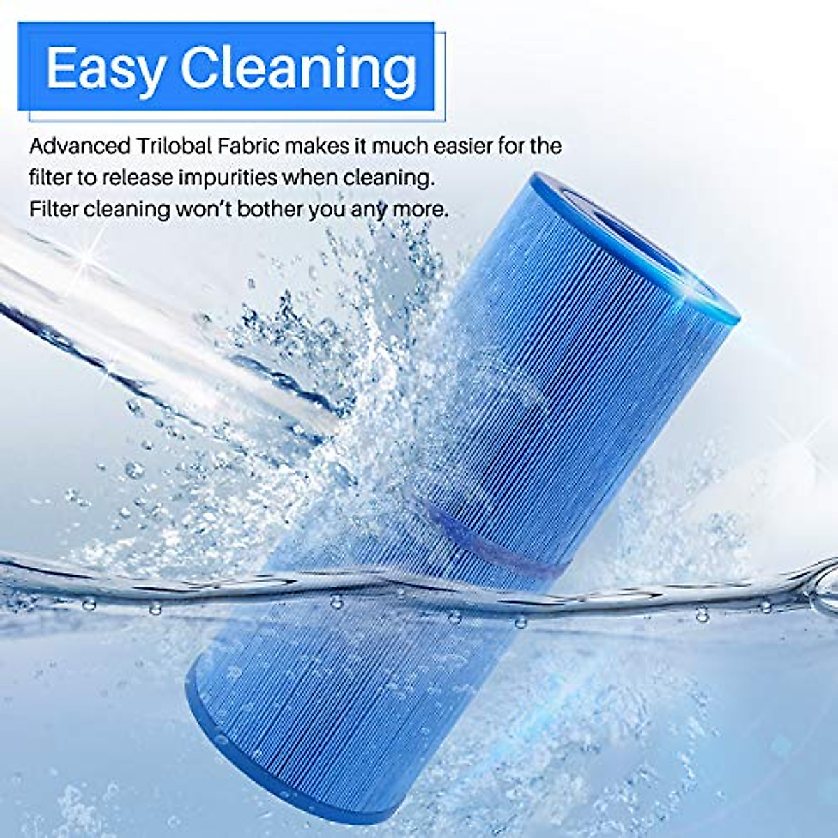 POOLPURE Antimicrobial Spa Filter Replacement for Pleatco PRB50-IN-M, Unicel C-4950RA, Guardian 413-212-02, Filbur FC-2390M,17-2380,Jacuzzi J200 Series Filter,373045, 5X13 Hot Tub Filter, 2 Pack