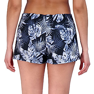 ZeroXposur Womens Swim Shorts with Liner – Quick-Dry Swim Shorts for Women - Adjustable Stretch Waistband and Back Pocket (Storm, Large)