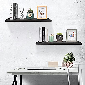 LYYYXGYP Floating Shelves for Wall Rustic Wood Wall Shelves for Bedroom, Bathroom, Living Room, Kitchen, Laundry Room Set of 2