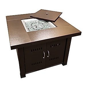 AZ Patio Heaters Outdoor Fire Pit in Hammered Bronze with Cover