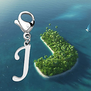 ENSIANTH Intial Letter A-Z Alphabet Charm Alphabet Jewelry for Women Gifts for Friends Clasps for jewelry (J)