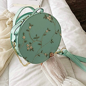 RQWEIN Alice in Wonderland Round Clock Face Crossbody Bag, Ladies Shoulder Bag Purse Crossbody Bag with Metal Chain Strap