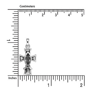 WithLoveSilver 925 Sterling Silver Ichthus Fish on Cross Pendant