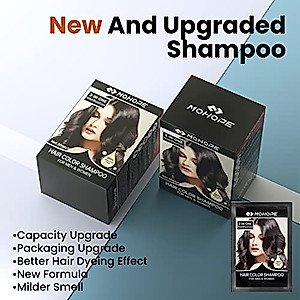 MOHOPE Black Shampoo for Grey Hair 30ml x 10Pcs | Revolutionary Instant Hair Dye | Semi Permanent Magically Only 10 Minutes Last 30 Days | Safe Natural Ingredients