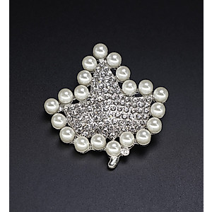 TONGXIN Alpha Kappa A Brooch Pin Sorority Paraphernalia Gift Rhinestone Brooch Sparkling Faux Pearl Brooch Pin(WHITE)