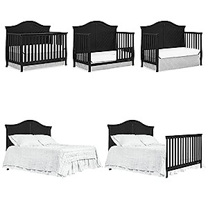 Dream On Me Kaylin 5-in-1 Convertible Crib in Black, Greenguard Gold Certified , 56x31x47 Inch (Pack of 1)