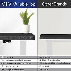 VIVO 60-inch Electric Height Adjustable 60 x 24 inch Stand Up Desk, White Solid One-Piece Table Top, White Frame Standing Workstation, Home & Office Furniture Sets, DESK-KIT-W06W