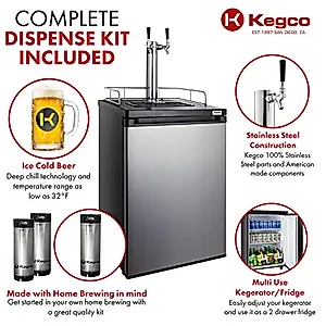Kegco HBK209S-2 Keg Dispenser, stainless steel,2 Faucet without Kegs