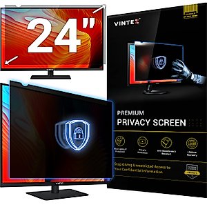 24 Inch 16:9 Computer Privacy Screen Filter for Widescreen Monitor and Laptop - Anti-Glare - Anti-Scratch Protector Film - Data Confidentiality Shield [1 Pack]