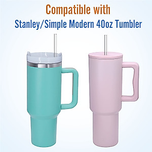 Replacement Straws for Stanley Adventure Travel Tumbler, 6 Pack Reusable Straws Plastic Straws with Cleaning Brush Compatible with Stanley 40oz Stanley Cup Stanley Water Jug