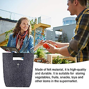 Operitacx 2pcs Holy Case Hollowed School Case, Work Grocery Church Handbag Grey Tote Cover Felt Shopping for Bag Study Bible Book Women Christian Cross Gifts Travel Gift Carrier