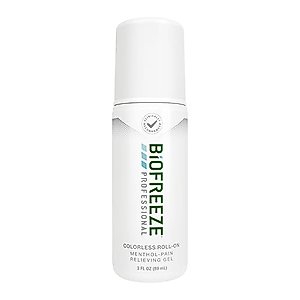 Biofreeze Professional Colorless Pain Relief Roll On, Knee & Simple Backache Relief, Arthritis Pain Reliever, Neck Pain Relief, Cooling Joint Pain Relief, Roll-On Menthol Gel 3 Fl Oz