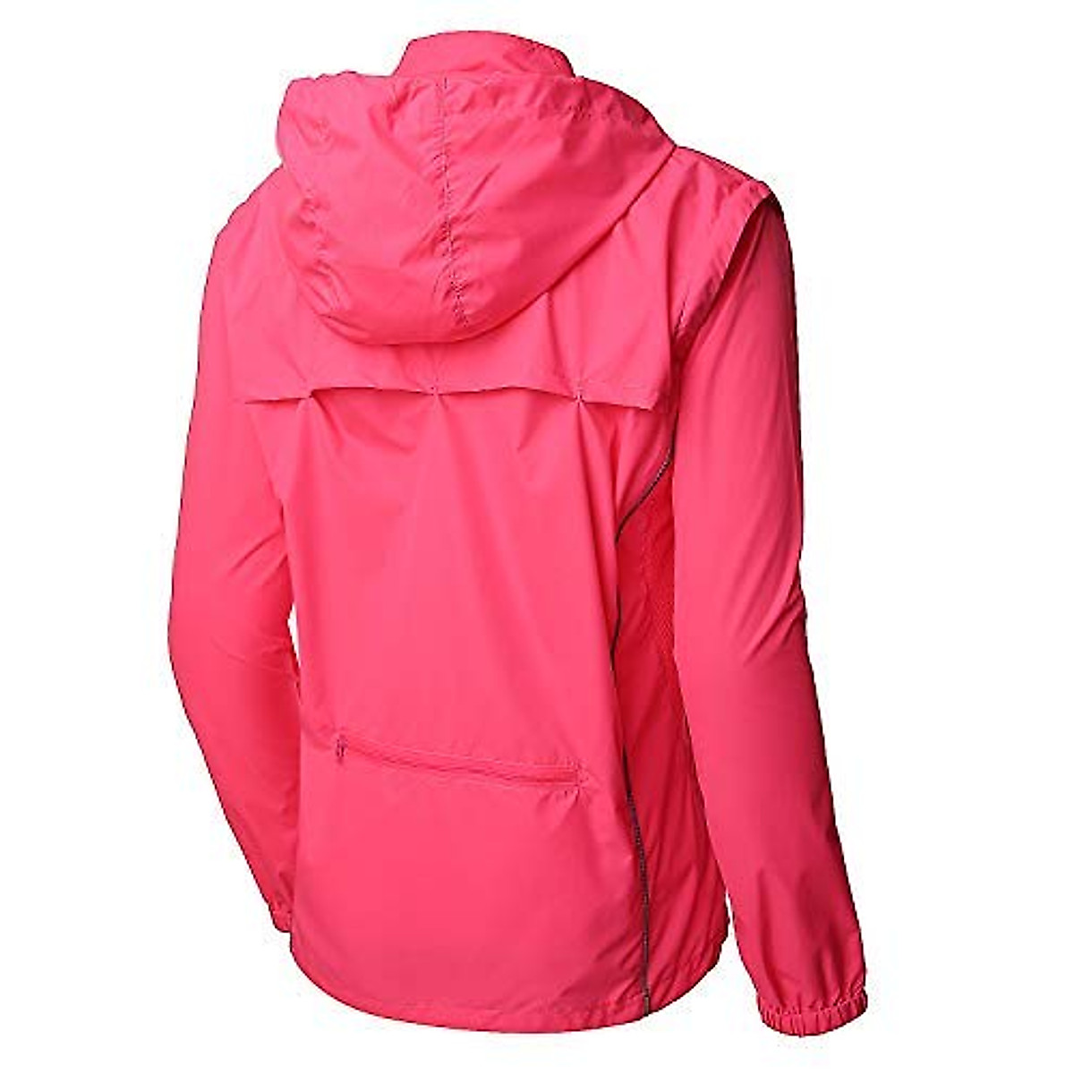 Outto Women's Cycling Jacket Convertible UPF50+ Windproof with Zip Off Sleeves(Medium,Pink)