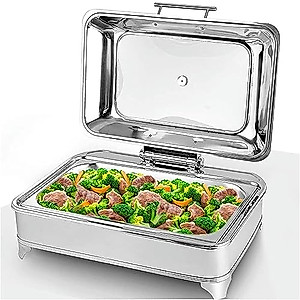 Chafing Dishes Chafing Dish Buffet Set, Food Warmers Server Warming Tray Round Rectangular Chafers, Stainless Steel Square Chafer, Round Food Warmer Chafing For Catering Warmer Chafer Set, Energy Effi