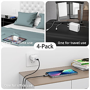 USB Wall Charger Block 12W - 4 Pack USB Plug, USB Charging Block, 2.4A/5V Power Adapter, Box Cube Compatible with iPhone 13 12 11 Pro Max SE XS XR X 8 7 6 6S Plus, Samsung, LG, Moto, Android Brick