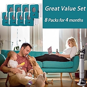 8 Pack VCA-ADB953 Dust Bag for Samsung BESPOKE Jet Cordless Stick Vacuum Cleaner, GLDCAPA 2.5L Large Capacity Automatic Dust Collection Bag for All In One Clean Station