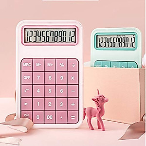 MJWDP 12 Digit Desk Calculator Large Buttons Cute Candy Color Financial Business Accounting Tool Big Buttons Battery (Color : D)