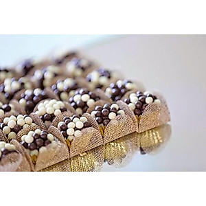 Truffilio Handmade Fabric Truffle Cups | Truffle Liners | Truffle Wrappers | Fominhas | candy cups for chocolate | Forminhas de Brigadeiro | candy liners - Pack of 30 (Fabric, Square Gold)