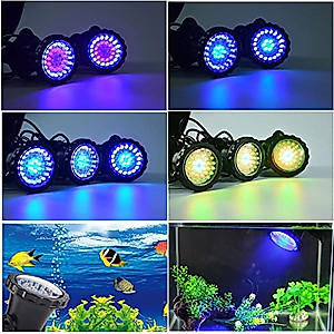 TOMYEUS Underwater Light LED Underwater Lights Waterproof Lamp RGB 36 LED Underwater Spot Light for Swimming Pool Fountains Pond Water Garden Aquarium Fountain Light