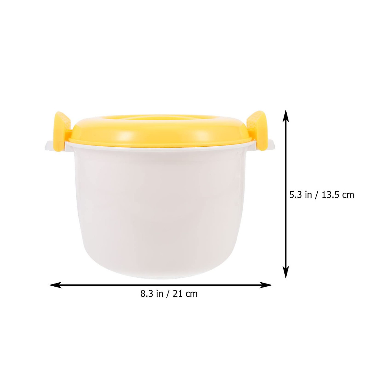 BESTonZON Microwave Rice Cooker Steamer Bowl for Vegetables with Steam Release Vent Microwaveable Cookware for Rice and Vegetables Yellow S