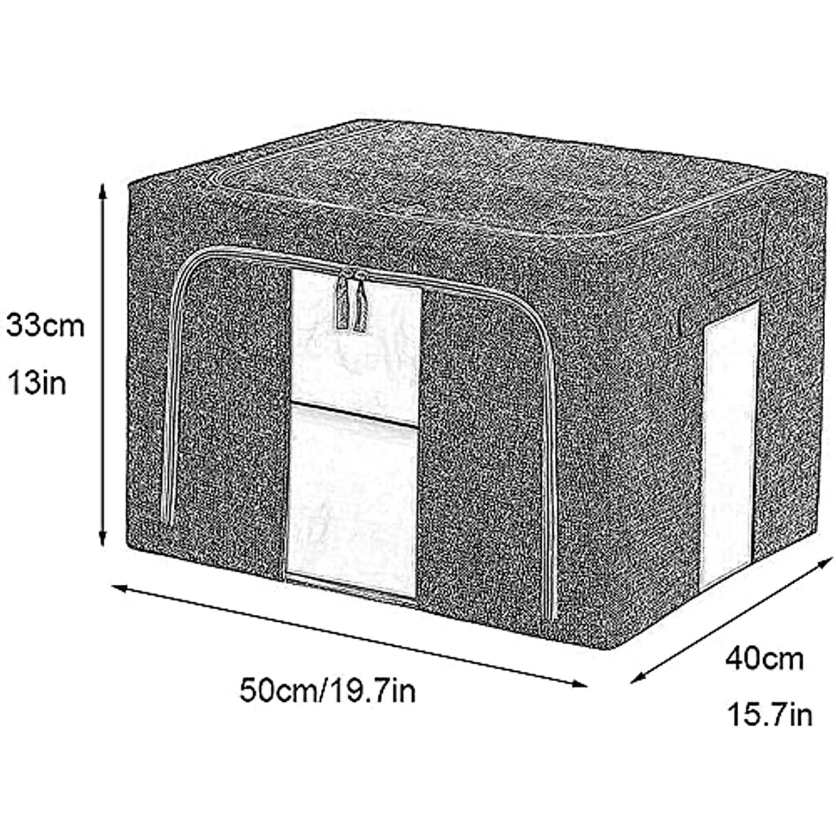 ZyHMW Large Clothes Storage Bag Organizer 3PCS, 66L Clothes Storage Bins, Foldable Closet Organizers Storage Containers