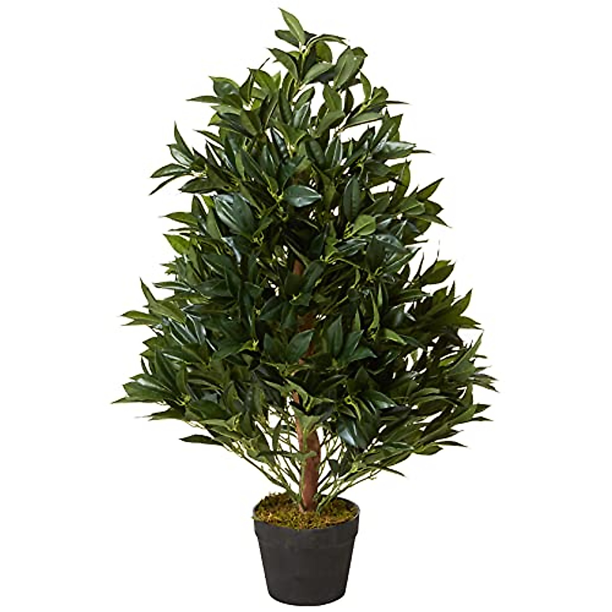 Nearly Natural 3-Ft. Bay Leaf Artificial Topiary UV Resistant (Indoor/Outdoor) Silk Trees, Green