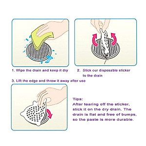 30PCS Disposable Shower Drain Hair Catcher Mesh Stickers Waterproof Adhesive Floor Drain Sticker Mesh Bathroom Vanity Sink Shower Stall Bathtub Balcony Laundry Room Kitchen Washroom Accessor (Pink)