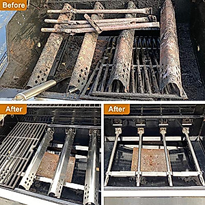 Grill Replacement Parts for Charbroil 463347017, 463377017, 463275517, 463673517 Gas Grills, Grill Burner Tubes & Heat Plates and Adjustable Crossover Tubes Kit for CharBroil Performance Grills