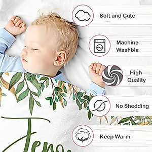 UJDUYSD Personalized Baby Blanket for Boys, Custom Baby Blanket with Name Super Soft Personalized Name Blankets for Kids, Custom Animals Blanket for Infant Toddler, Baby Gift Blanket for Birthday