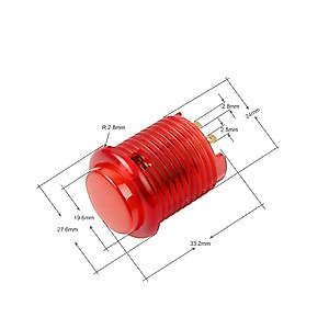 EG STARTS 5 Piece 24mm Full Color LED Illuminated Push Button Built-in Switch 5V Buttons for Arcade Joystick Games Mame Jamma Raspberry Pi 2