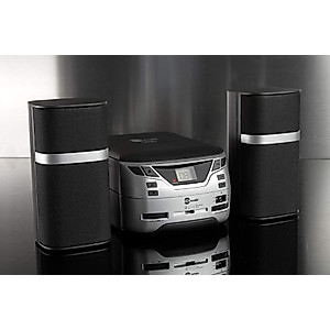 HDi Audio Modern Premium CD-526 Compact Micro Digital CD Player Stereo Home Music System with AM/FM Tuner Aux-in & Headphone Jack (Black/Silver)