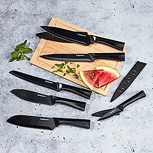 Cuisinart C55-12PMB Advantage 12 Piece Metallic Knife Set With Blade Guards, Black