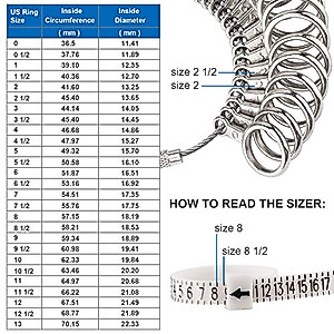 Jewelry Sizers Stainless Iron Ring Sizer Finger Ring Sizing Measuring Tool Ring Sizer Gauge Set Circle Models with Plastic Ring Sizer Belt