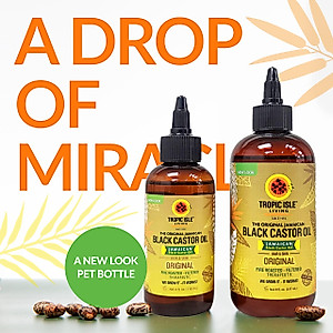 Jamaican Black Castor Oil 8oz - For Hair Growth, Skin Conditioning, Eyebrows & Eyelashes, Scalp and Nail Care. Strengthen, Moisture & Repair