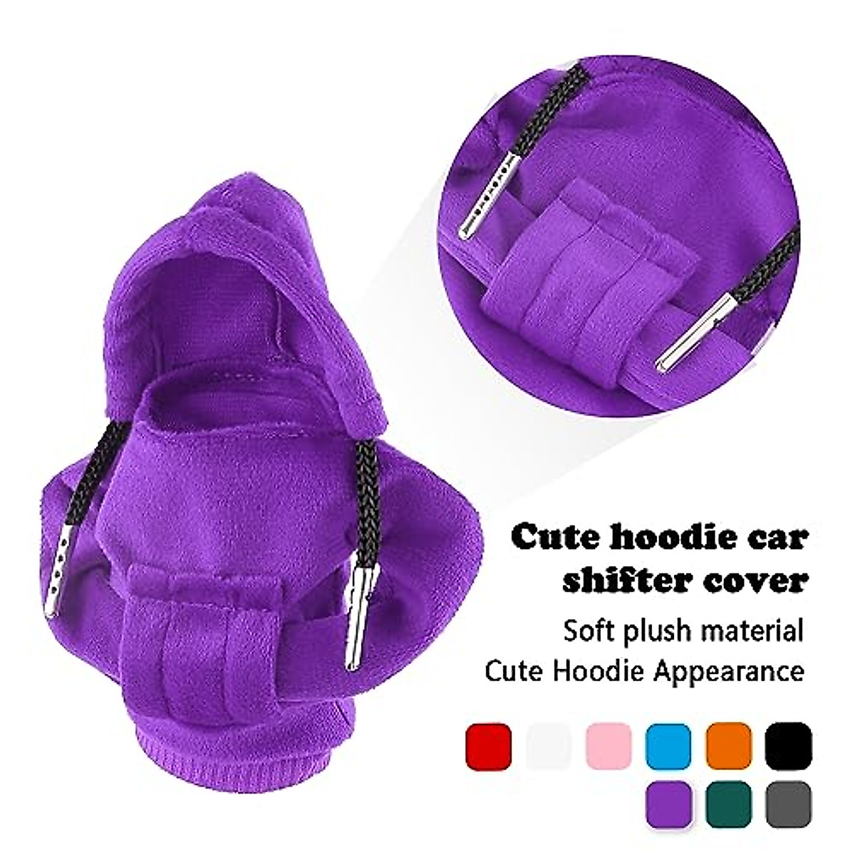 OFBAND Gear Shift Knob Cover,Automotive Interior Accessories Shift Knobs Fashionable Hooded Shirt Car Shifter Knobs Cover Trim,Universal fit Shift knob Cover Car Interior Decor Accessories (Purple)
