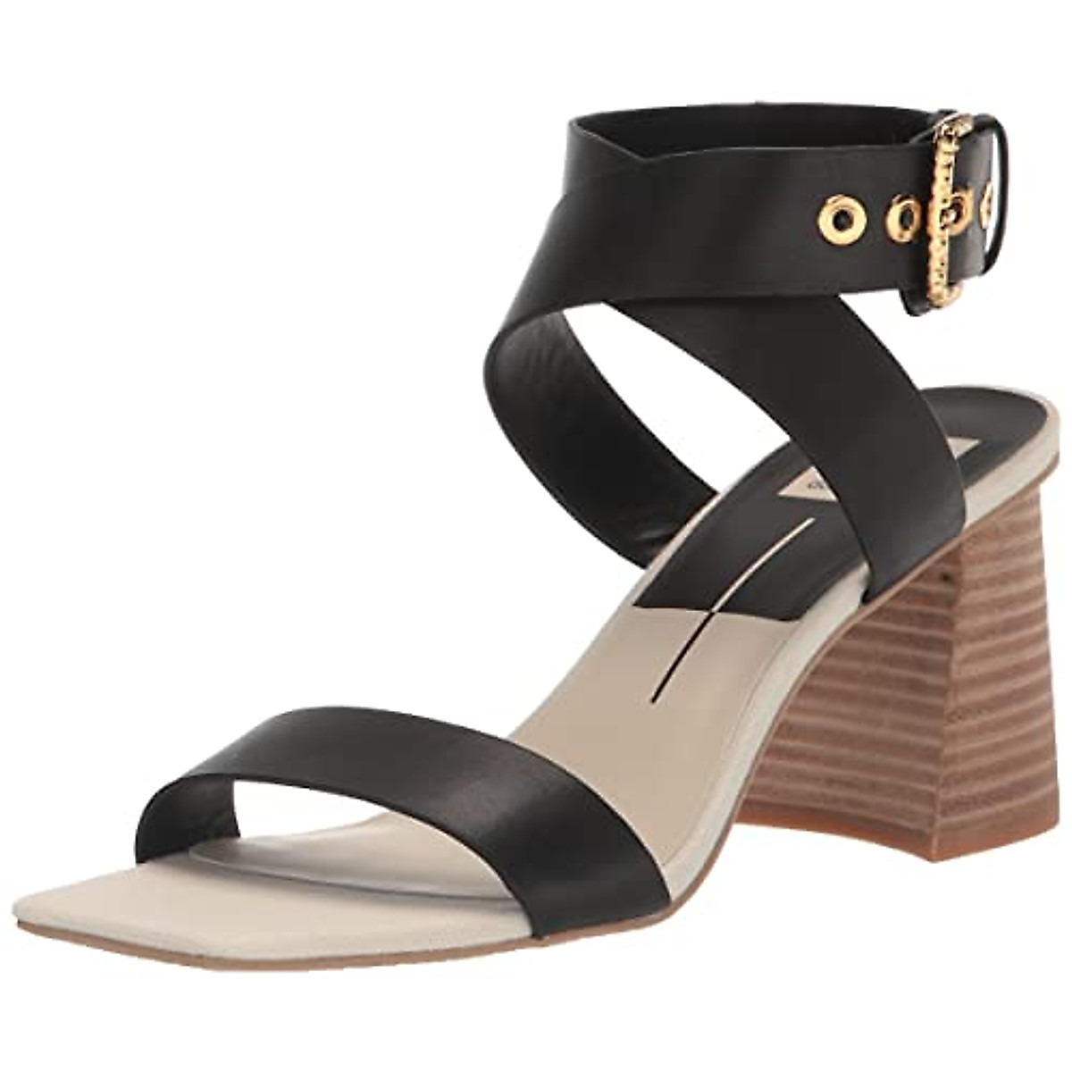 Dolce Vita Women's Paytin Heeled Sandal, Black Leather, 6