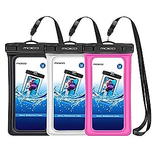 MoKo Floating Waterproof Phone Pouch [3 Pack], Floatable Phone Case Dry Bag with Lanyard Armband Compatible with iPhone 13/13 Pro Max/iPhone 12/12 Pro Max/11 Pro, X/Xr/Xs Max,8, Samsung S21/S10/S9