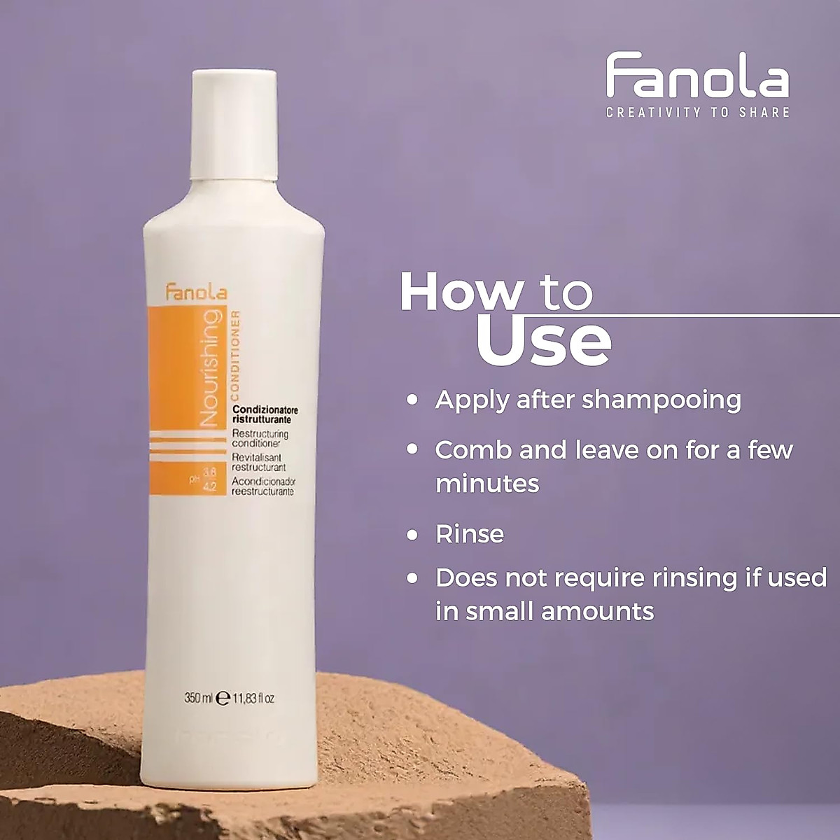 Fanola Nutri Care Restructuring Conditioner 11.8 oz - Deep Protein Conditioner for Dry, Damaged, or Chemically Treated Hair - Hydrating & Moisturizing Conditioning Formula for Soft and Silky Hair
