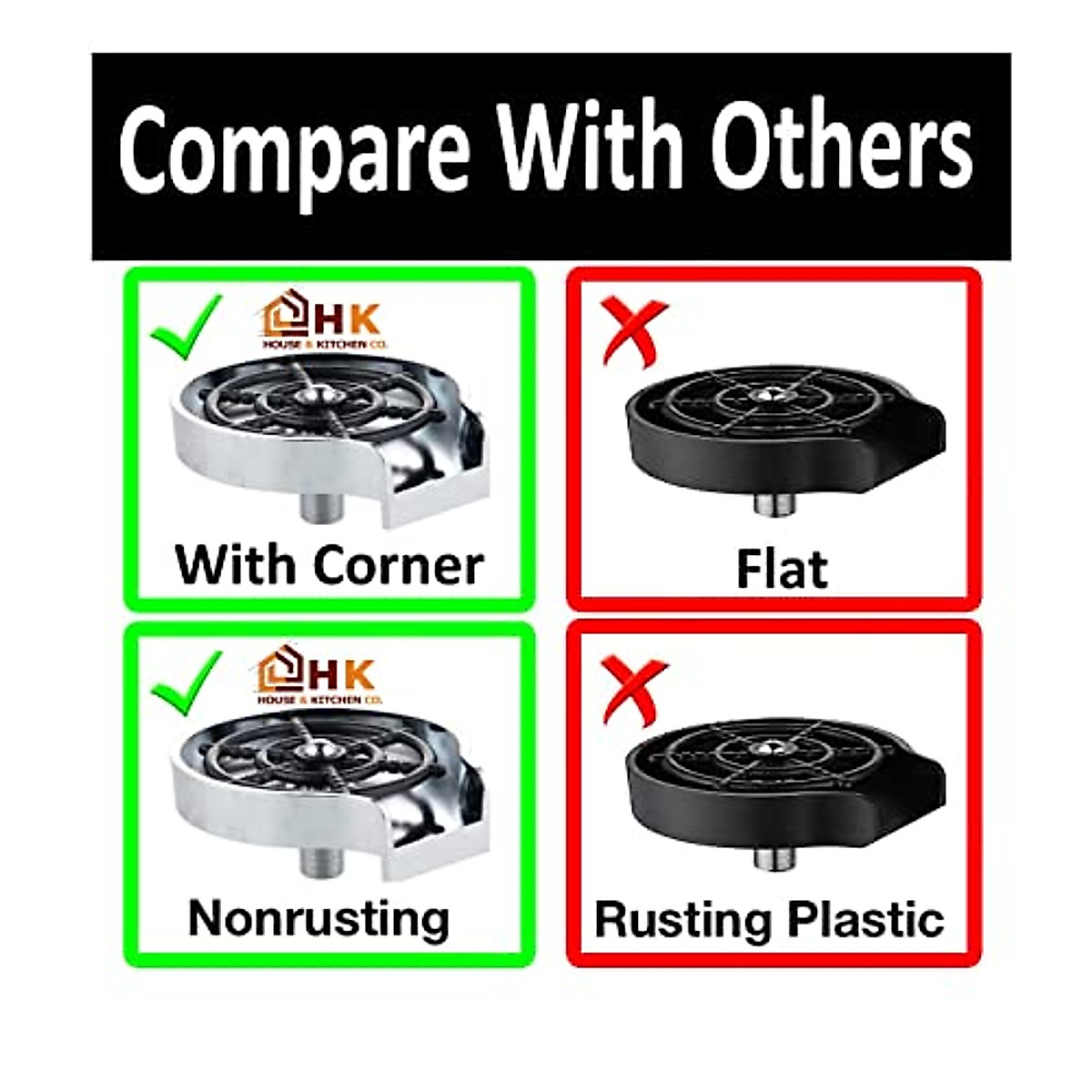 House & Kitchen Co. , Kitchen Sink Accessories, Bottle Washer for Sink, Glass Cleaner Tool, Baby Bottle Washer, Bar Glass Rinser