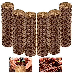 Iceyyyy 60pcs 40mm Compressed Coco Coir Fiber Potting Soil - Expanding Organic Coco Coir Pellet Fiber Soil, Peat Soil Pellets Seeds Starting Plugs for Planting (60, 1.57Inch)