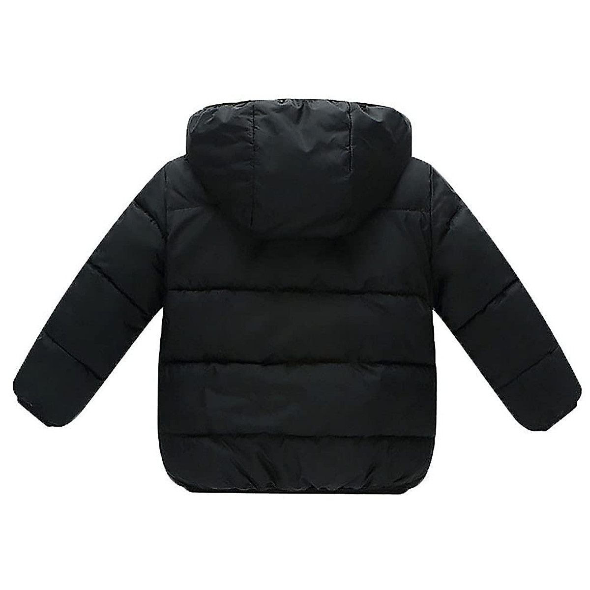 Baby Girls Boys' Winter Fleece Jackets with Hooded Toddler Cotton Dress Warm Lined Coat Outer Clothing (Black, 1-2T)