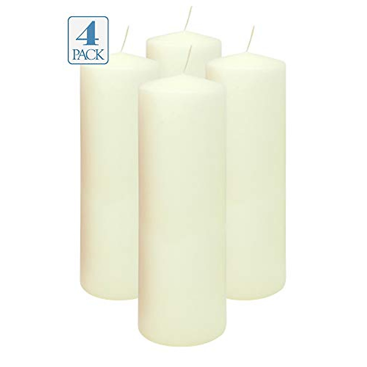 Hyoola Ivory Pillar Candles 3x9 Inch - Unscented Pillar Candles - 4-Pack - European Made