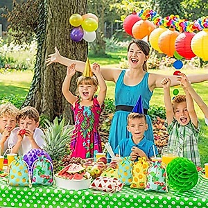 20 Pcs Luau Gift Bags with Drawstring Hawaiian Party Favor Bags Summer Fruit Canvas Bags Pineapple Candy Treat Bags Small Jewelry Pouches for Luau Party Birthday Wedding Supplies (5 x 7 Inch)