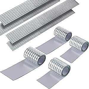 PP OPOUNT 2360 PCS Self Adhesive Mosaic Tiles, 5 x 5 mm Disco Tiles, Square Mirror Mosaic Tiles for Interior Decoration, DIY Disco Ball, Card Making and Art Collage