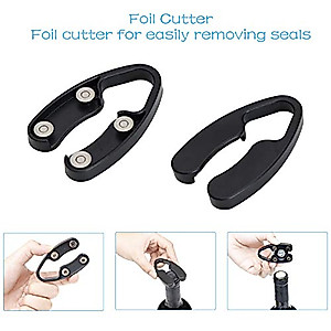 Electric Wine Bottle Opener Automatic Wine Opener Rechargeable Electric Corkscrew with Wine Aerator,Foil Cutter,Wine Stopper,USB C Charging Cable, Perfect Wine Gifts Set (Silver Grey)