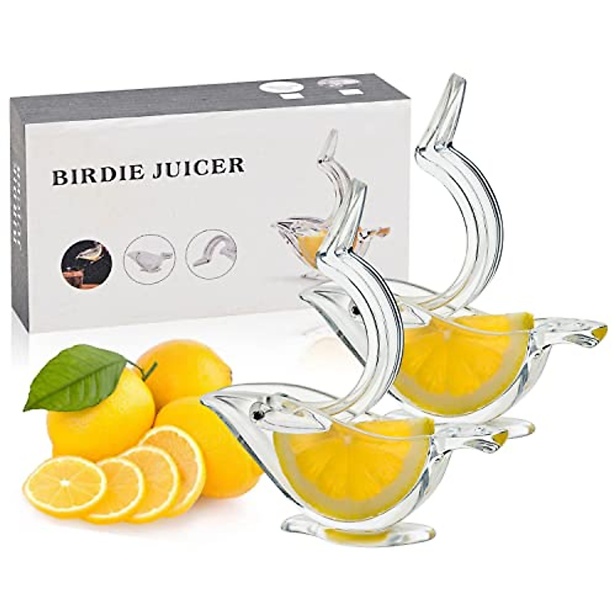 2 Pack Bird Lemon Squeezer, Lemon Juicer Acrylic Manual Juice Lime Squeezer Bird Shape Lemon Slice Wedge Squeezer (2)